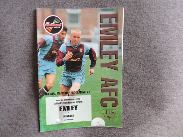 EMLEY V RUNCORN 28th February 1998 Matchday Programme £3.97 - PicClick UK