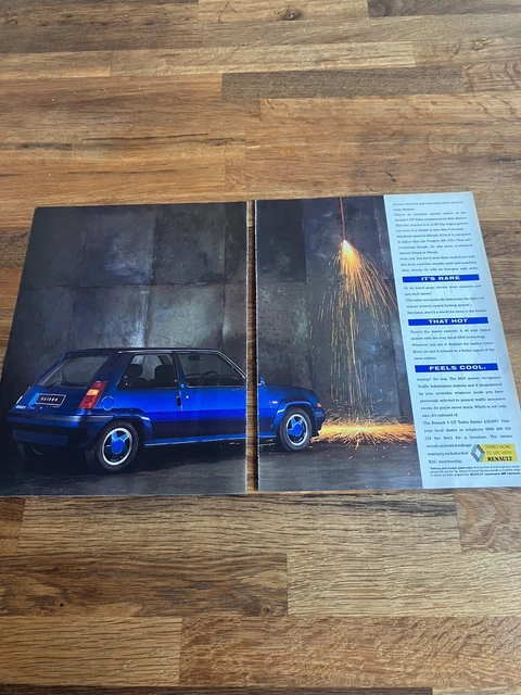 ORIGINAL RENAULT 5 GT Turbo Raider Blue Magazine Advert Poster Retro ...