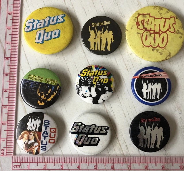 9 X VTG Og Status Quo 1970's pin badges Rock Group Uk £5.99 - PicClick UK