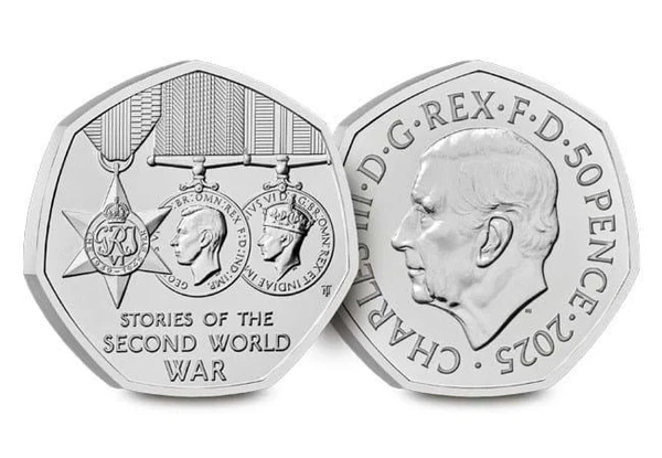 RARE NIFC 2025 KING CHARLES III UNC 2ND WORLD WAR 50p COIN. SUN £11.95 ...