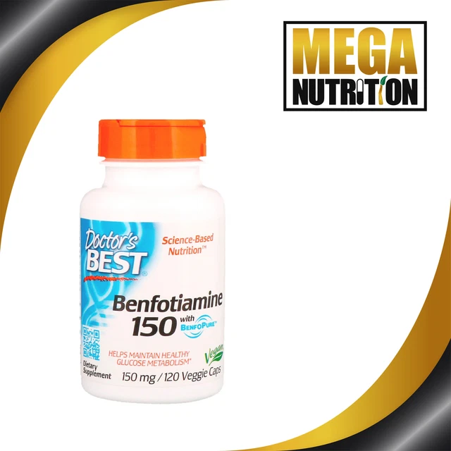 DOCTOR'S BEST BENFOTIAMINE Benfopure 150mg 120 Végétarien Capsules Vitamine B1 EUR 43,82 ...