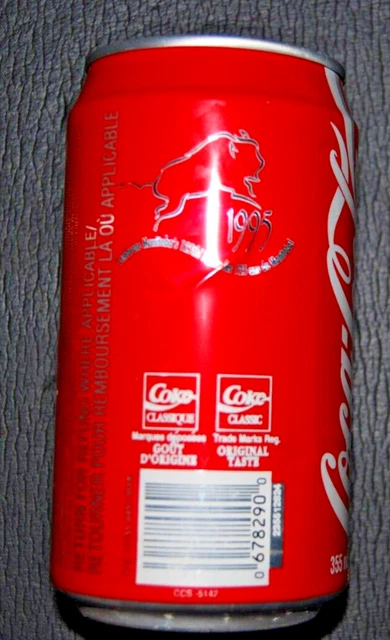 EMPTY 1995 COCA Cola COKE CAN 355mL CELEBRATE MANITOBAS 125TH $10.00 ...