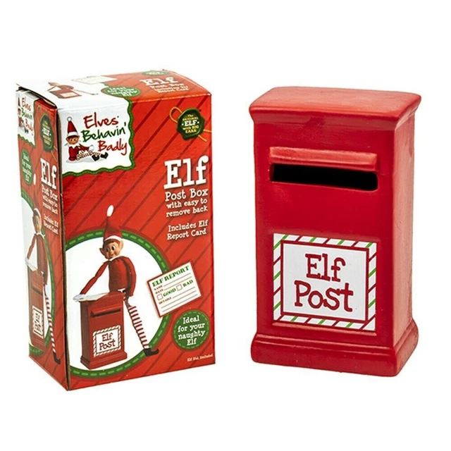 POST BOX ELF Behaving Badly Elves Red Report Cards Christmas Stocking ...