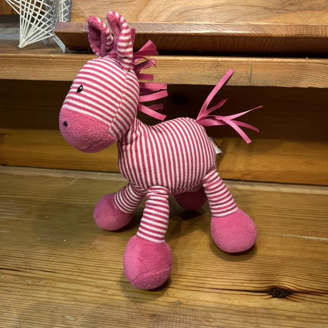 JELLY CAT PINK White Skidaddle Pony Horse Stripe , Rattle Toy £10.75 ...