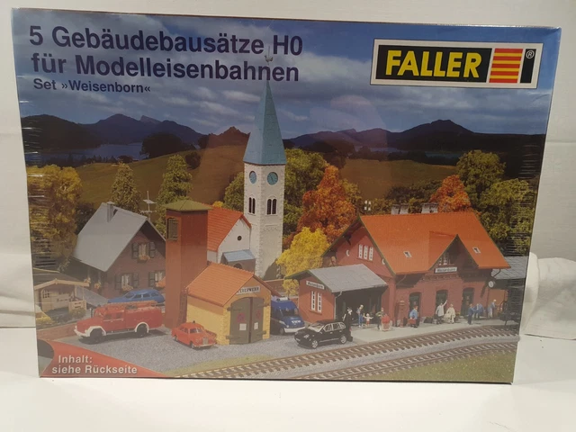 FALLER H0 BAUSATZ 1: 87, Gebäude-Set Weisenborn,Kirche, Bahnhof, Haus, Feuerwehr EUR 36,90 ...