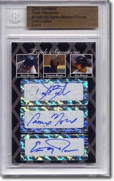 DARIC BARTON * Cameron MAYBIN * Eric Duncan * Rookie Autograph BGS Auto ...