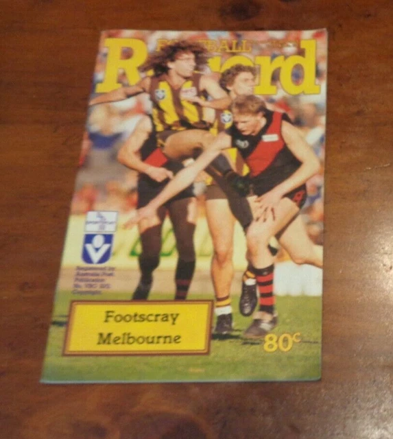 1978 VFL FOOTBALL Record South Melbourne V Footscray July 29 Edition ...