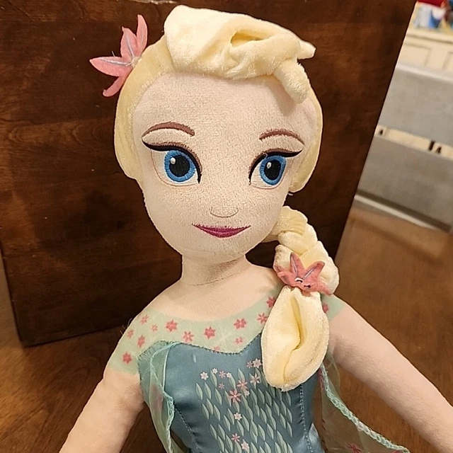 28& DISNEY STORE Frozen Fever Queen Elsa Large Plush Stuffed Doll Soft ...