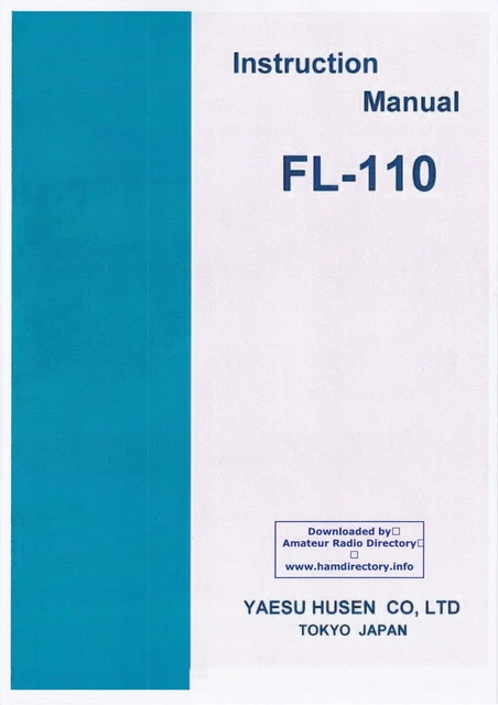 MODE D'EMPLOI - instructions d'utilisation pour Yaesu FL-110 EUR 9,00 ...