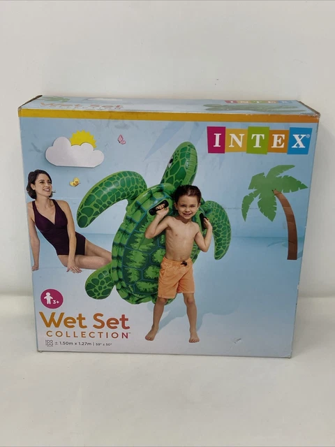 INTEX LIL' SEA Turtle Ride On 1.50m x 1.27m Swimming Pool Beach Toy ...