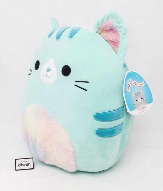 SQUISHMALLOWS LARGE CORINNA The Rainbow Mint Tabby Cat 16 Inch 40Cm ...