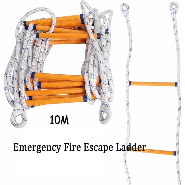 PORTABLE EMERGENCY FIRE Escape Ladder Flame Resistant Safety Rope ...