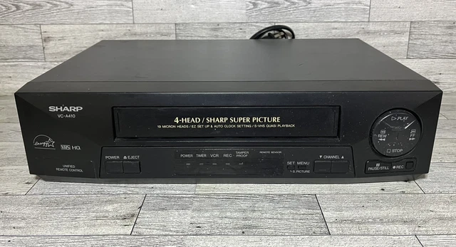SHARP VCR VC-A410U 4 Head Super Picture VHS Recorder TESTED No Remote ...
