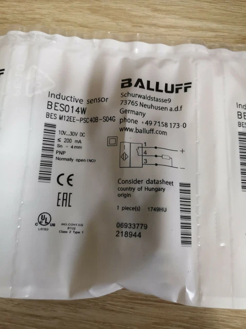 1 PIEZA NUEVO Sensor Balluff BES M12EE-PSC40B-S04G *T EUR 55,42 ...