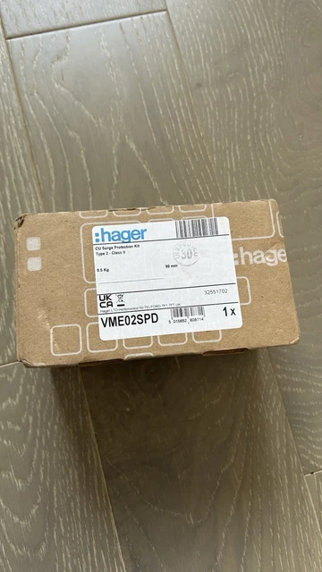 HAGER SPD CONSUMER Unit Surge Protection Device Kit Type 2 18thEdition ...
