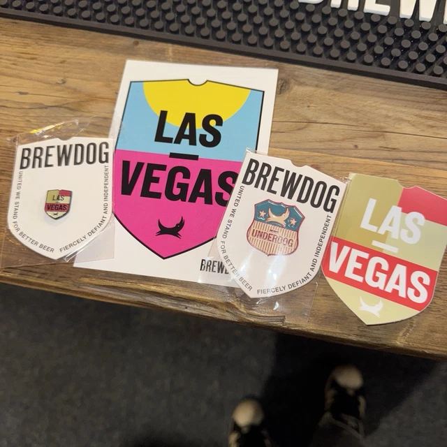BREWDOG LAS VEGAS/UNDERDOG Bundle, Pin Badge’s Postcard And Sticker £42 ...