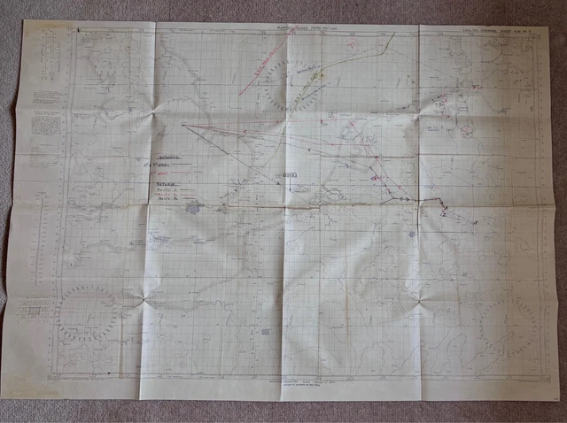 LARGE MAP SHOWING the planned routes for the Dambusters Raid, AVRO ...