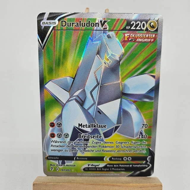 POKEMON KARTE: DURALUDON V 197/203 Drachenwandel Full Art Near Mint ...
