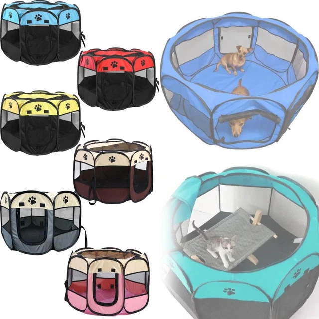 PET OCTAGON CAGE Tent With Collapsible Design For Cats And Dogs Storage ...