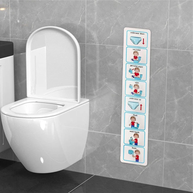 POTTY TRAINING VISUAL Cards - Kids Toilet Routine Chart Sticker - Teach ...