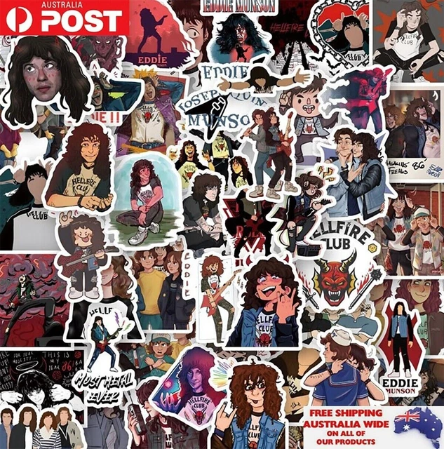 50PCS EDDIE MUNSON Stranger Things Sticker Pack Waterproof Graffiti ...