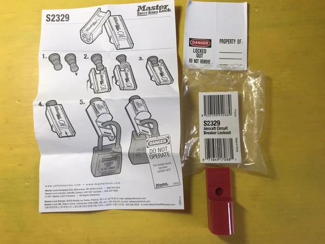 MASTER LOCK #S2329 dispositif de verrouillage de circuit d'avion MASTER ...