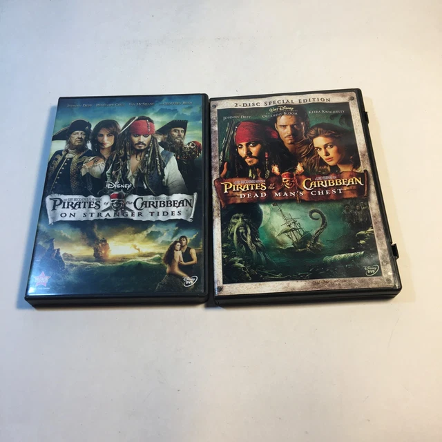 (3) DISNEY PIRATES of the Caribbean DVD Lot: Pirates 1, 2 & 3 (2) w ...