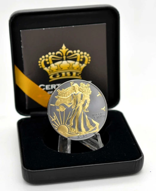 1 OZ SILVER USA Eagle 2026 Liberty Gold Black Empire Edition Boxed CoA ...