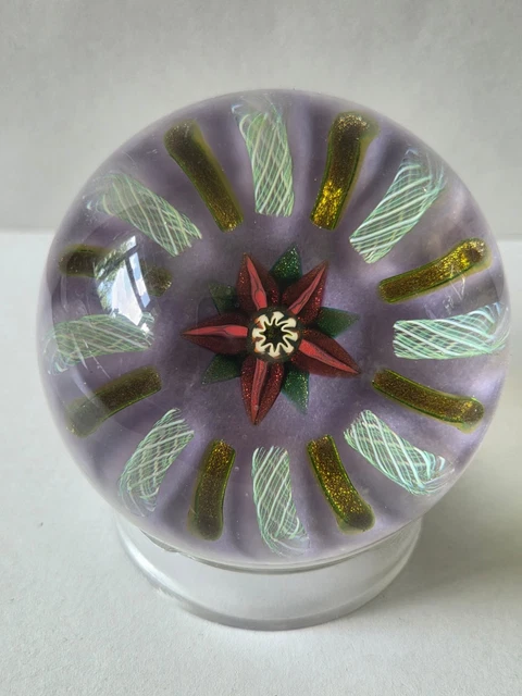 HARLAND FLORAL GARLAND Lampworked Glass Paperweight Paul Ysart ...