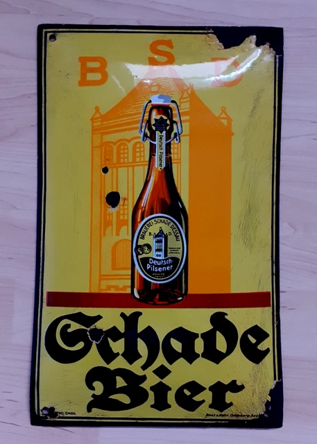 EMAILLESCHILD, EMAILSCHILD, SCHILD, Schade Bier, Brauerei, Reklame ...