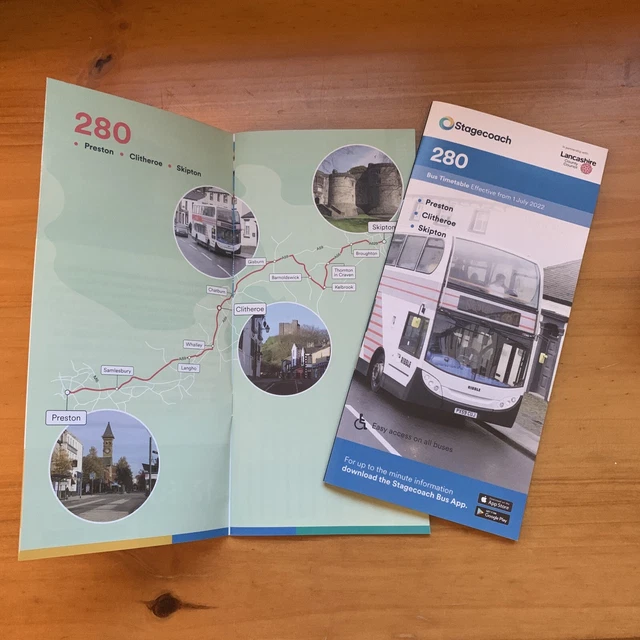 STAGECOACH ROUTE 280 Timetable leaflet July 2022 edition NEW LATEST £1. ...