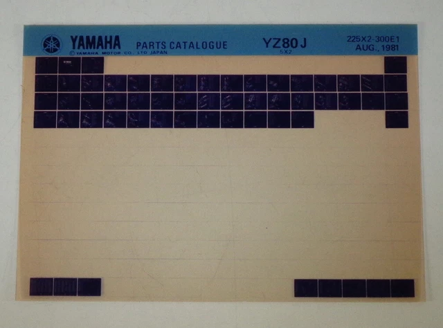MICROFICH PARTS CATALOGUE / de Pièces Rechange Yamaha YZ 80 J Support ...