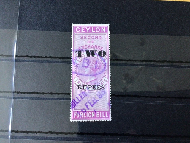 CEYLON QUEEN VICTORIA Foreign Bill Overprint Stamp Ref 56476 £8.78 ...