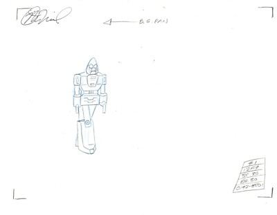 GOBOTS SIGNED PRODUCTION Animation Cel "layout drawing" Hanna Barbera ...