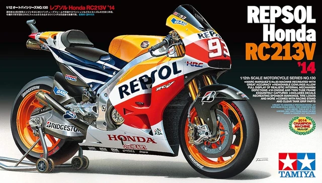 TAMIYA 14130 1/12 Repsol Honda RC213V '14 Motorcycle Plastic Model Kit ...