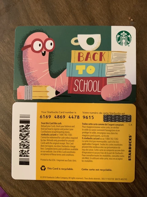 CANADA SERIES STARBUCKS "BACK TO SCHOOL 2019” Gift Card - No Black ...
