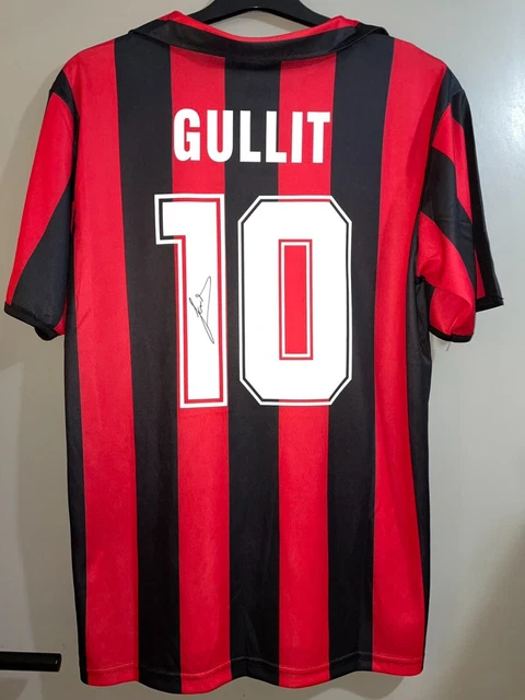 RUUD GULLIT SIGNED AC Milan Football Home Shirt Legend exact photo ...