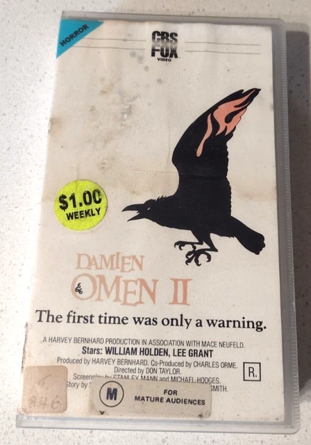 THE OMEN 2 vhs pal CBS Fox Video small box, sleeve has damage. $65.99 ...