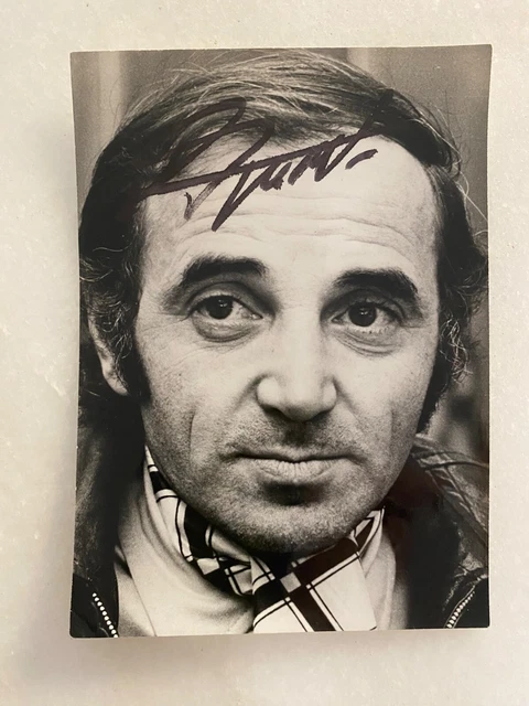 ANCIENNE CARTE POSTALE avec autographe dédicace CHARLES AZNAVOUR EUR 20 ...