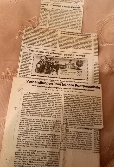 AUS 80ER JAHREN: DDR: SAMMLUNG DIVERSER PRESSEARTIKEL AUS SÜDD.ZEITUNG (t EUR 5,99 - PicClick DE