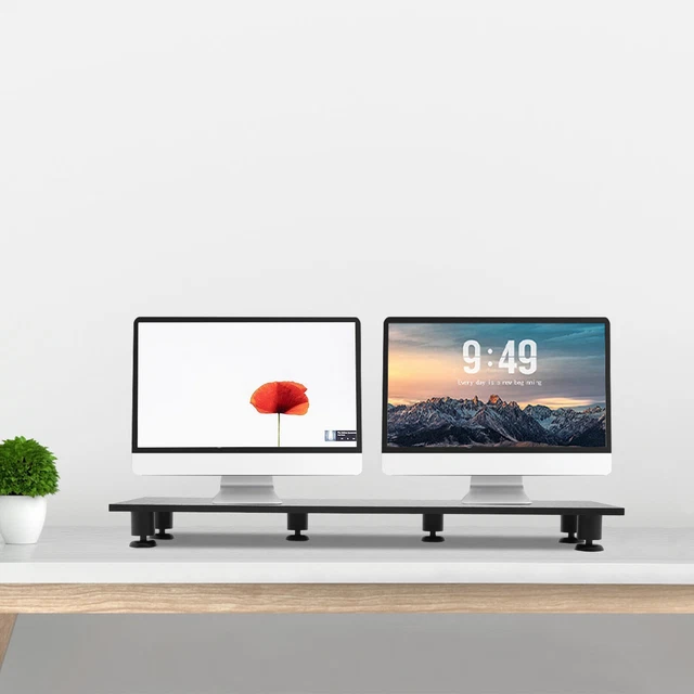 DUAL MONITOR STAND Riser 42 Inch Platform Computer Desktop Stand ...