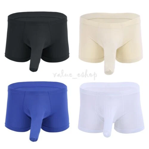 MENS SOFT BOXERS Shorts Trunks Bulge Pouch Briefs Underwear Boxers ...