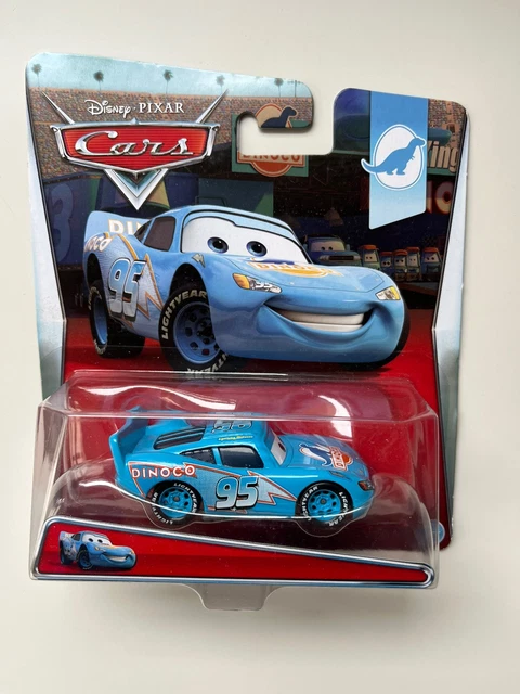 DISNEY PIXAR CARS Dinoco LIGHTNING McQueen #95 Blue 1:55 Diecast Toy ...
