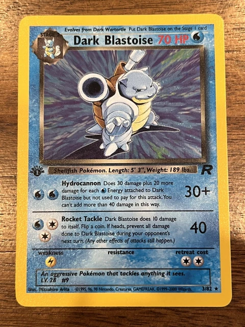 WOTC 2000 POKEMON "Dark Blastoise" (3/82) Holo 1. Edition (Team Rocket ...