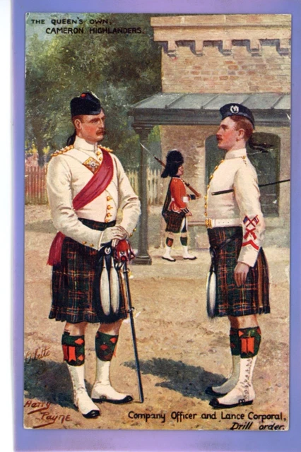 WW1 1914C CAMERON HIGHLANDERS REGIMENT MILITARY ARMY TUCK HARRY PAYNE ...