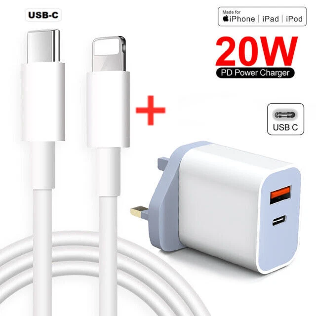 UK C FOR Ipad Adapter Type-C PD Plug IPhone Charger 20W Fast USB 240VAC ...