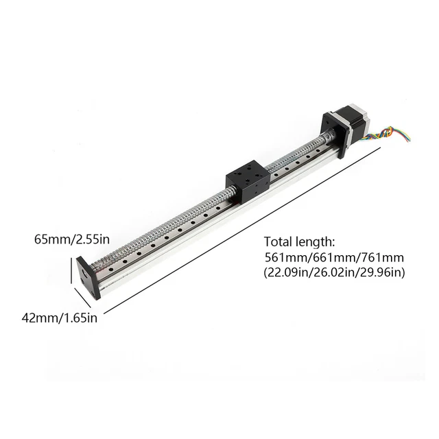 CNC LINEAR GUIDE Rail Slide Stage Actuator Ball Screw Stroke Nema 23 ...