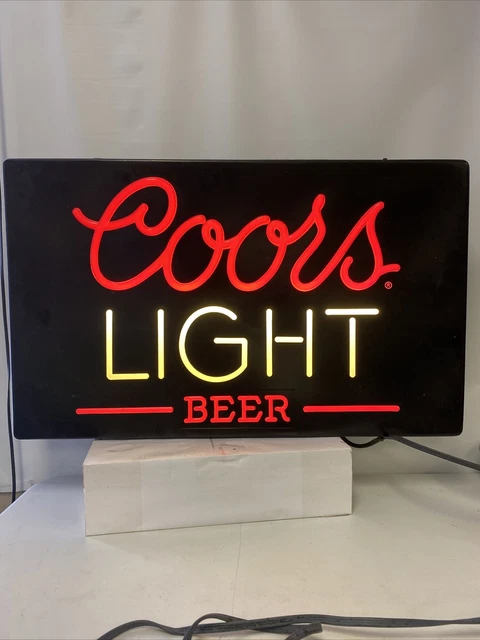 1980’S PLASTIC COORS light beer sign lighted lit tested working Man ...