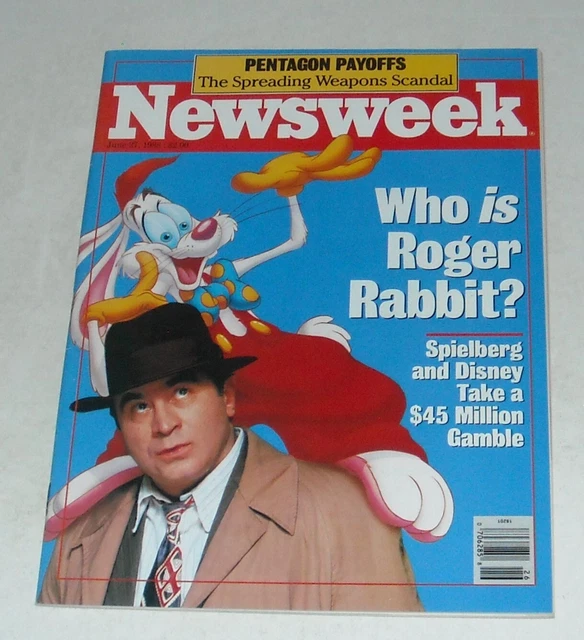 6/27 1988 NEWSWEEK MAGAZINE WHO is ROGER RABBIT DISNEY STEVEN SPIELBERG ...