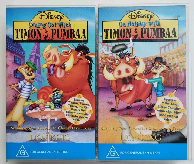 DISNEY DINING OUT With Timon And Pumbaa - Volumes 1 & 2 - VHS Tape x 2 ...